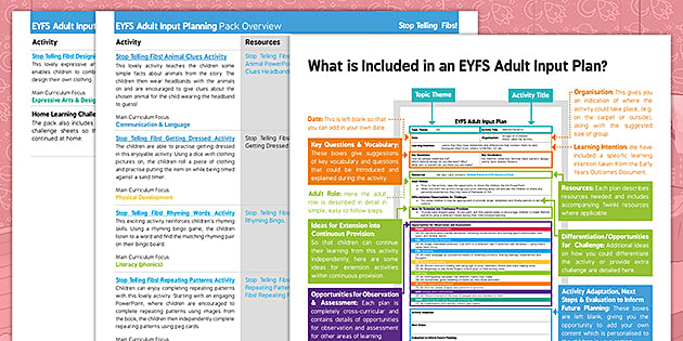 FREE! - EYFS Stop Telling Fibs! Adult Input Planning and Resource Pack