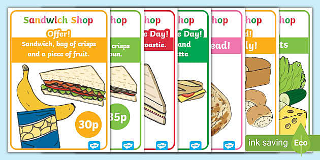 Sandwich Shop Role Play Posters-sandwich shop, role play, posters, role ...