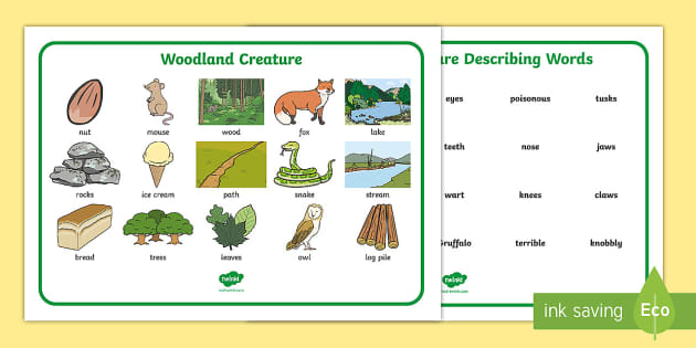 Woodland Creature Word Mat (Teacher-Made) - Twinkl