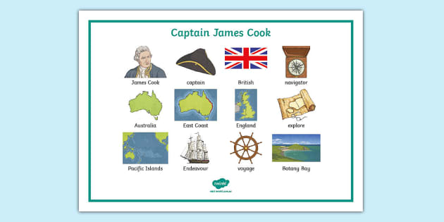 Captain James Cook Word Mat - Twinkl