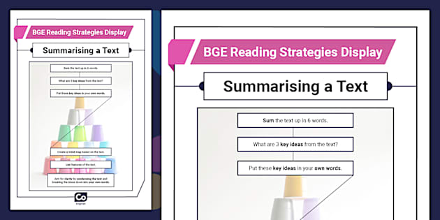 BGE Reading Strategies Display: Summarising a Text - Twinkl BGE Reading Strategies Display: Summarising a Text - Twinkl