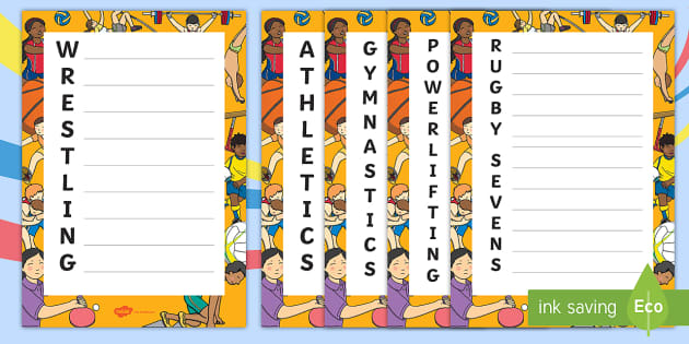 The Commonwealth Games Sports Acrostic Poem (teacher made)
