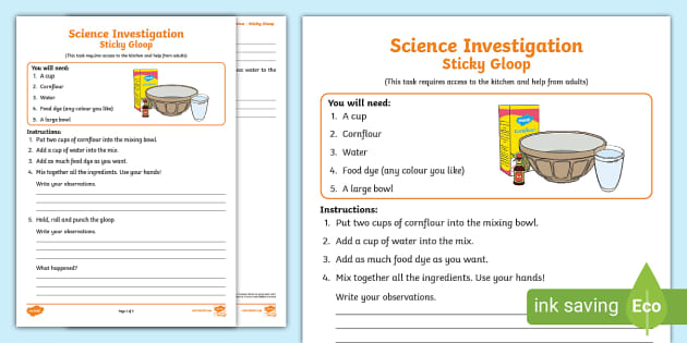 Sticky Gloop Science Experiment and Prompt Card Pack