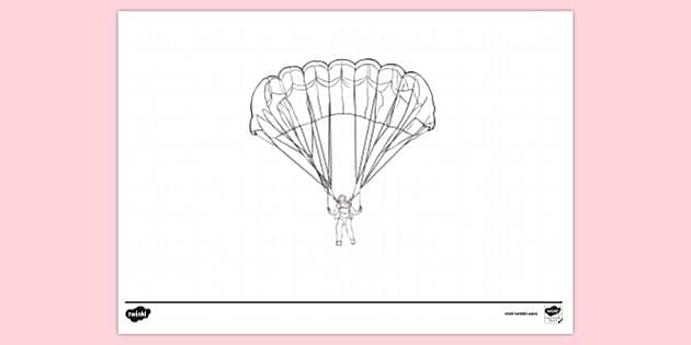 Parachutist Colouring Sheet | Colouring Sheets - Twinkl