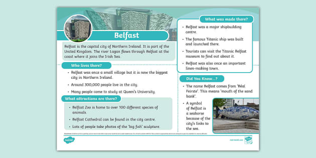 KS1 Belfast Fact File (creat de profesori) - Twinkl