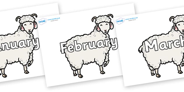 Months of the Year on Small Billy Goats (Teacher-Made)