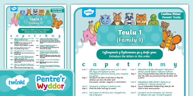 Ffoneg Pentre'r Wyddor: Canllaw Rhieni Teulu 1/ Parents' Guide Teulu 1