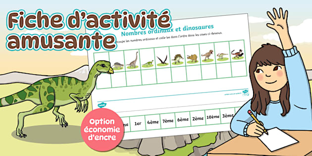 Les nombres ordinaux avec les dinosaures - cycle 1
