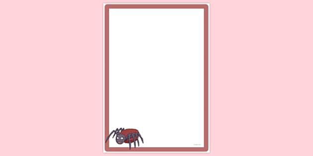 Simple Blank Cartoon Spider Page Border | Twinkl - Twinkl