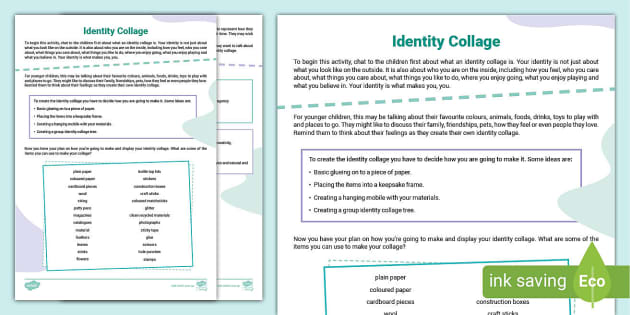 Identity Collage for Kindergarten | Twinkl (profesor hizo)