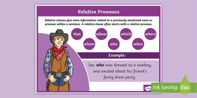 Relative Pronouns Word Mat (teacher made) - Twinkl