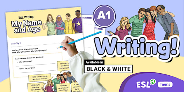 ESL Writing: My Name and Age [Teens, A1]