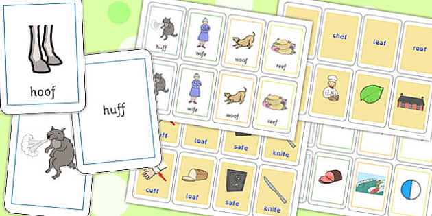 Final 'F' Sound Playing Cards (professor feito) - Twinkl