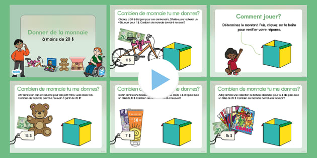 Canadian Money Giving Change Under $20 PowerPoint French