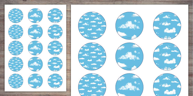 Fluffy Clouds & Blue Sky Cupcake Toppers | Twinkl Party