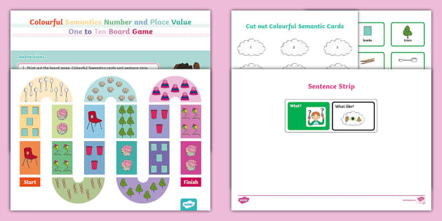 Colourful Semantics Number One to Ten Board Game - Twinkl