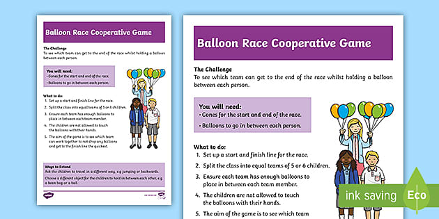 KS1 Balloon Race Cooperative (Teacher-Made) - Twinkl