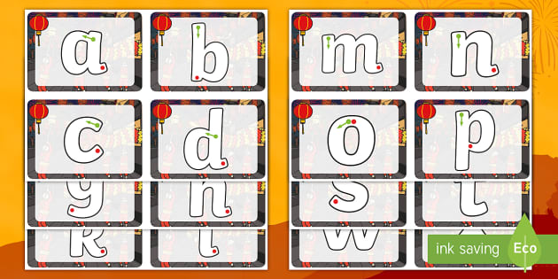 Chinese New Year Letter Formation Cards