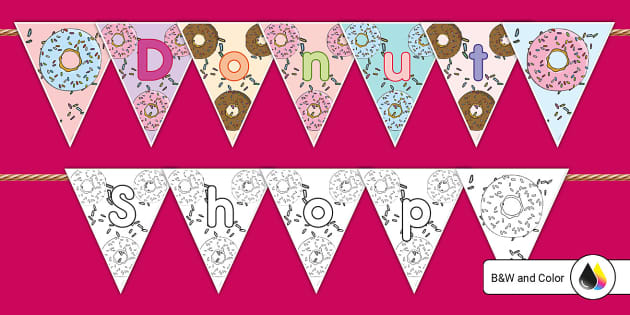 Donut Shop Dramatic Play Bunting - Twinkl