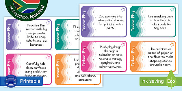 Indoor Play Activity Cards for Toddlers
