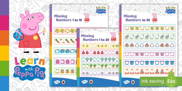 FREE! - 👉 Peppa Pig: Missing Number Activity Sheets