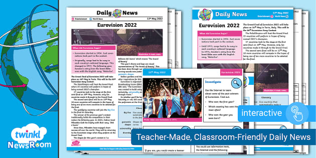 Eurovision 2022 Reading Comprehension | Twinkl NewsRoom