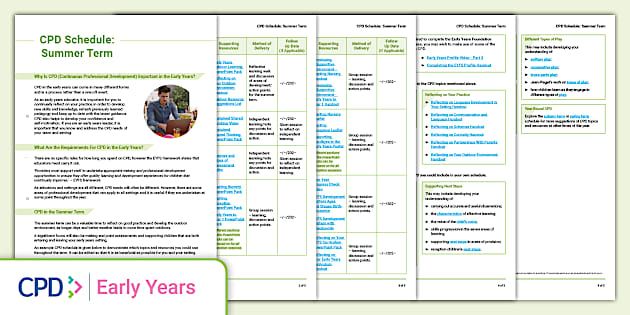 CPD Schedule | Summer Term (teacher made) - Twinkl