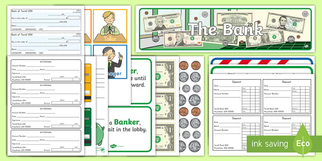Dramatic Play: Bank Set-Up - Twinkl USA Resources - Twinkl