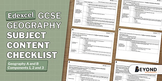 EDEXCEL GCSE Geography Overview Checklists