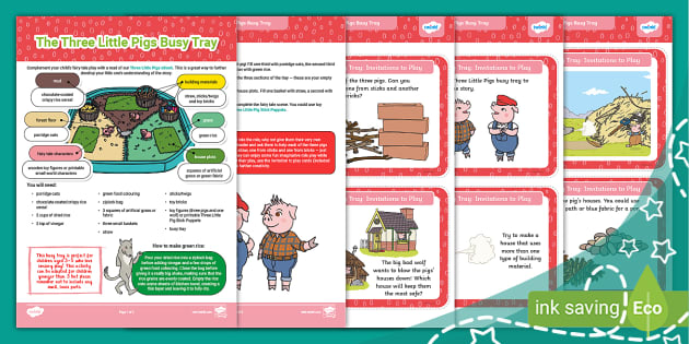 The Three Little Pigs Busy Tray - Twinkl