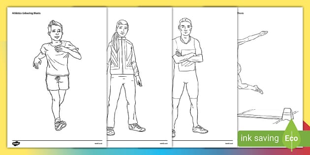 Athletics Colouring Sheets (teacher made) - Twinkl