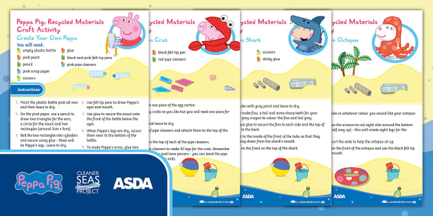 FREE! - Peppa Pig Craft | Recycled Materials | Twinkl Resources