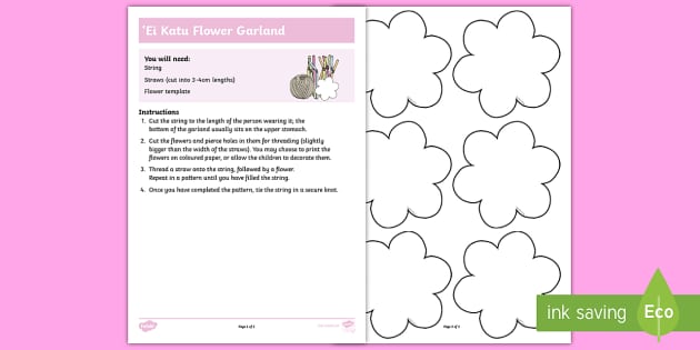 \'Ei Katu Flower Garland Activity (teacher made) - Twinkl