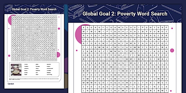 Global Goal 2: Poverty Word Search (teacher made) - Twinkl