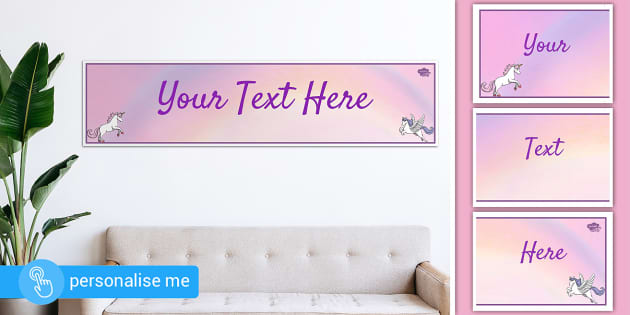 Unicorn Editable Banner | Twinkl Party