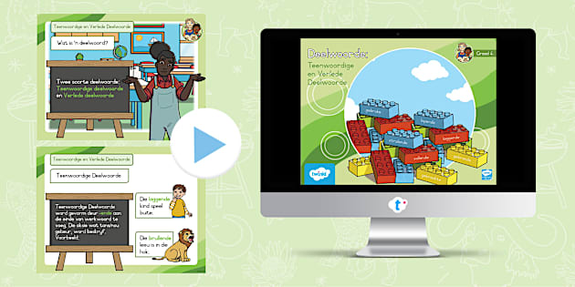 Deelwoorde PowerPoint (l'enseignant a fait) - Twinkl