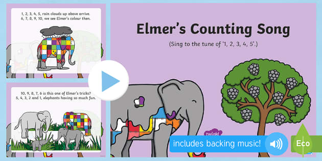 Elmer's Counting Song PowerPoint (teacher made) - Twinkl