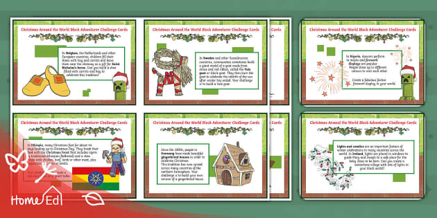 Christmas Around the World Block Adventurer Challenge Cards