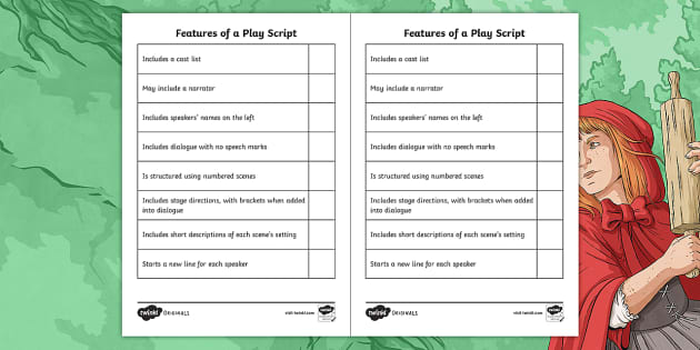 features-of-a-play-script-checklist-teacher-made