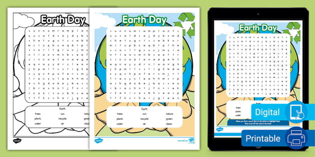 Earth Day Word Search for K-2nd Grade (profesor hizo)
