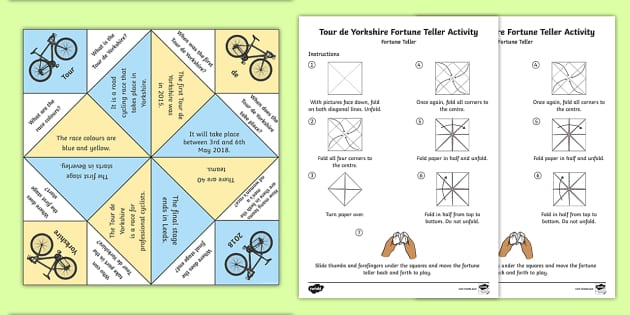 KS2 Tour de Yorkshire Fortune Teller Activity (teacher made)