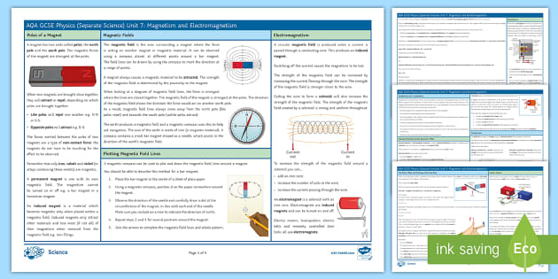 AQA GCSE Physics (Separate) Unit 7: Magnetism and Electromagnetism ...
