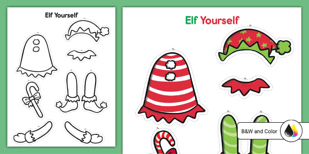 Christmas Elf Craft Template Twinkl Festive Crafting