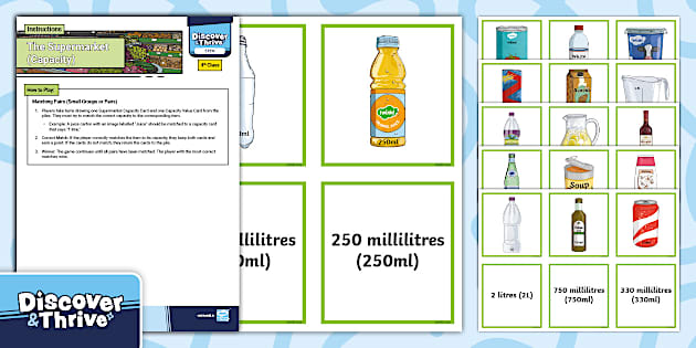 Supermarket Capacity Matching Cards Fourth Clas - Twinkl