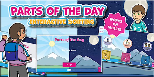 Parts of the Day Interactive Sorting Activity