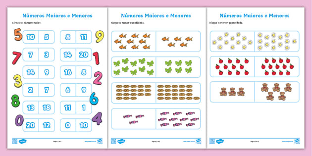 Números maiores e menores para alunos com autismo - Twinkl