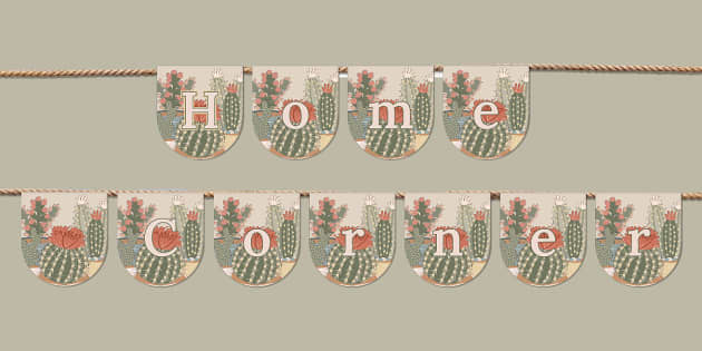 Succulents-Themed Home Corner Display Bunting (teacher made)