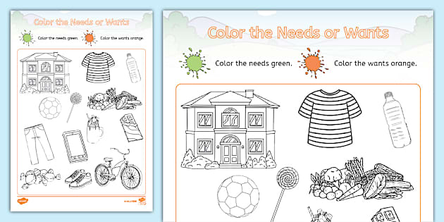 basic needs coloring page