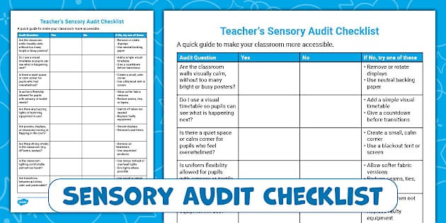 Sensory Audit Checklist