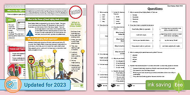 * NEW * LKS2 Road Safety Week Differentiated Reading Comprehension Activity